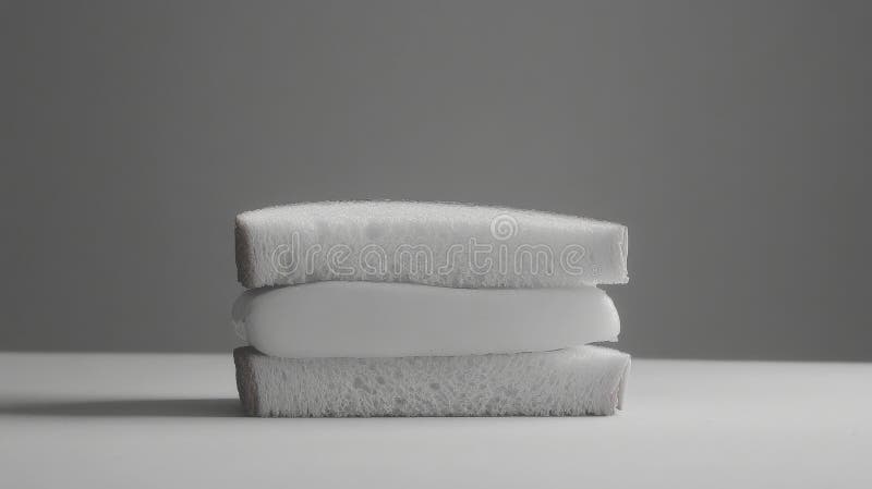 White Sandwich - a Minimalist Still Life Composition of Two White Foam ...