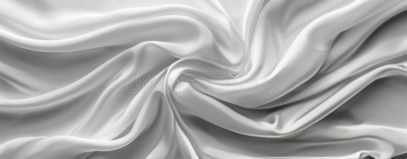White Satin Fabric Draped and Flowing in Soft Waves Stock Photo - Image ...