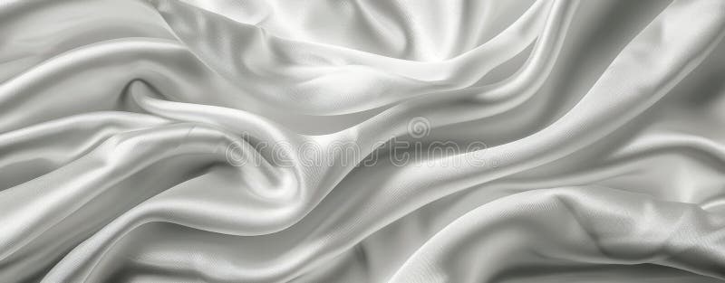 White Satin Fabric Draped and Flowing in Soft Waves Stock Photo - Image ...