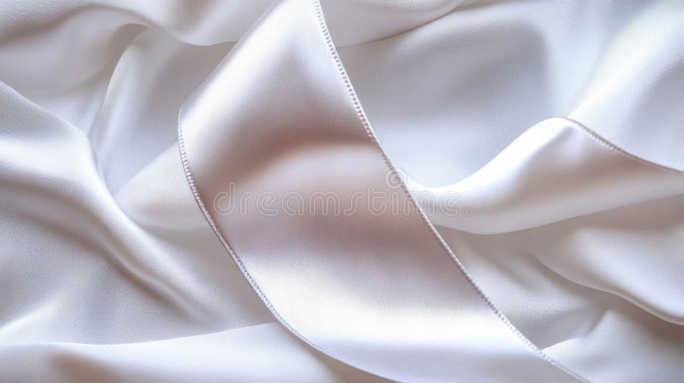 White Satin Fabric Draped with Ribbon Stock Illustration - Illustration ...