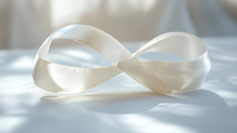 White Satin Ribbon Shaped Like Infinity Symbol Stock Illustration ...