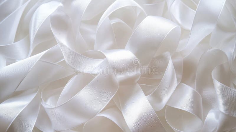 White Satin Ribbons in a Soft Swirling Pattern Stock Illustration ...