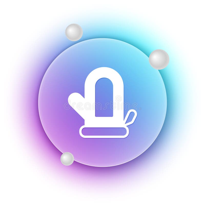 White Sauna Mitten Icon Isolated on White Background. Mitten for Spa. Blue and Purple Gradient ...