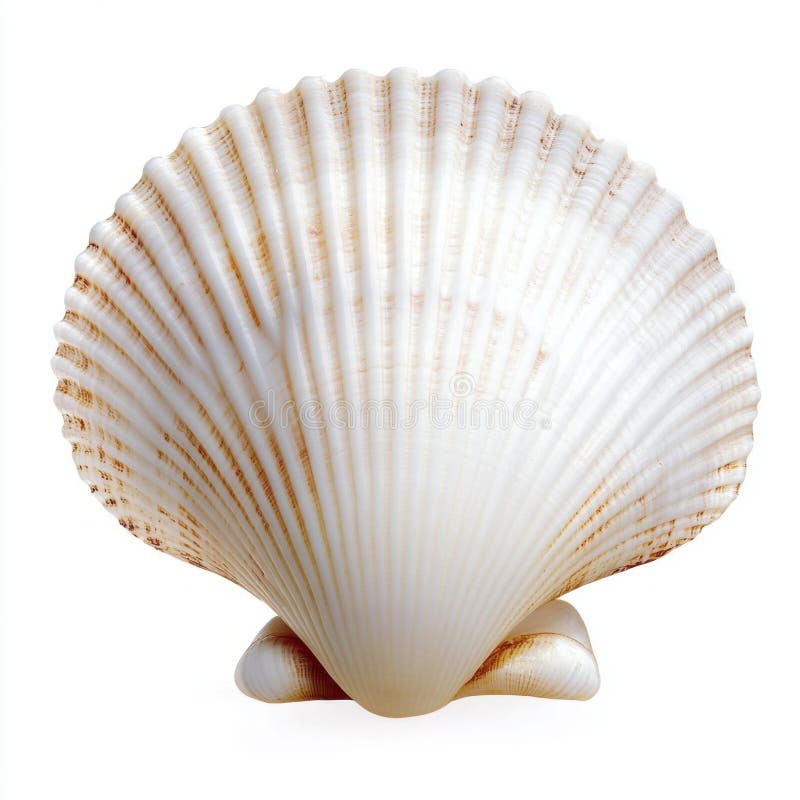 White Scallop Seashell on White Background Stock Illustration ...