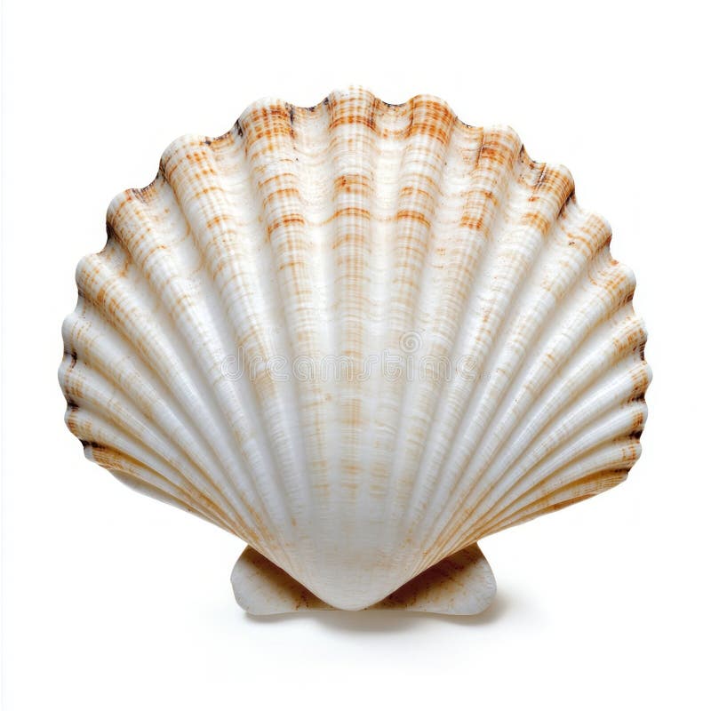 White Scallop Seashell on White Background Stock Illustration ...