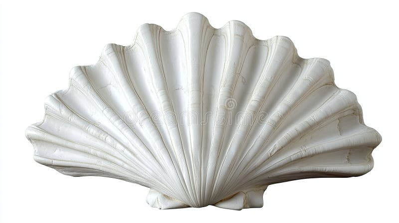 White Scallop Shell Isolated, Studio Shot, D?cor, Design Element Stock ...