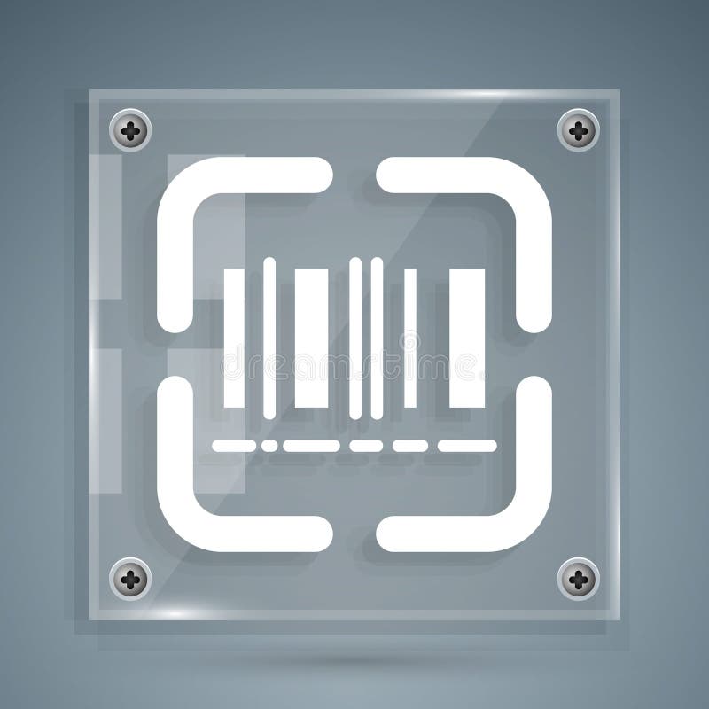 White Scanner Scanning Bar Code Icon Isolated on Grey Background ...