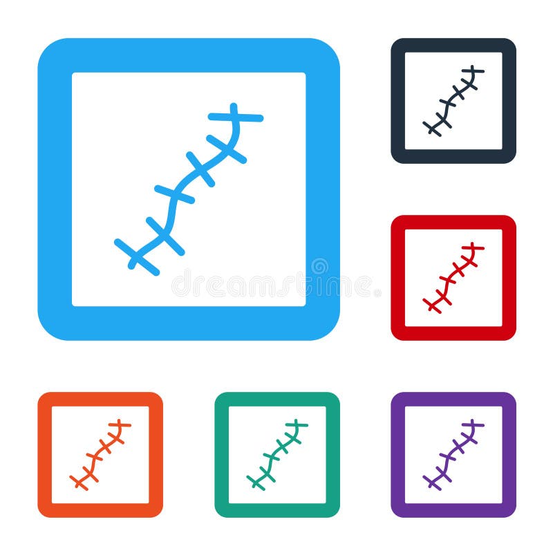 White Scar with Suture Icon Isolated on White Background. Set Icons in ...