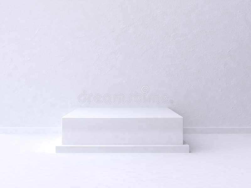 White Scene Blank Wall Square 3d Render Stock Illustration ...