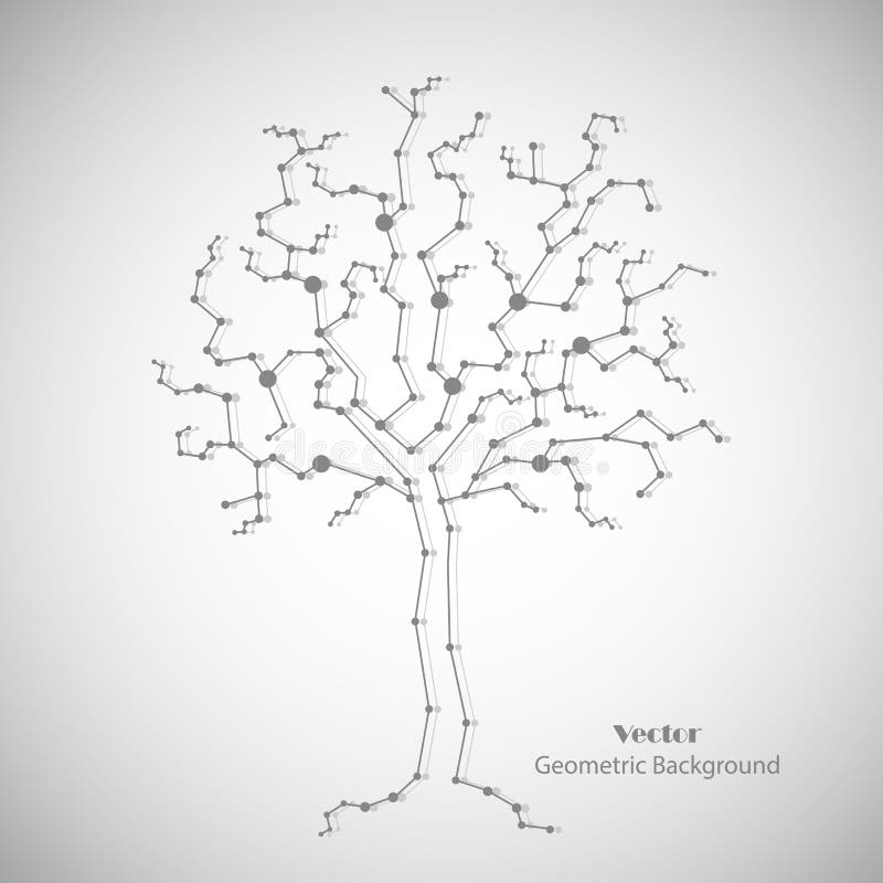 White Science Tree Made of Connected Lines and Dots Stock Vector ...