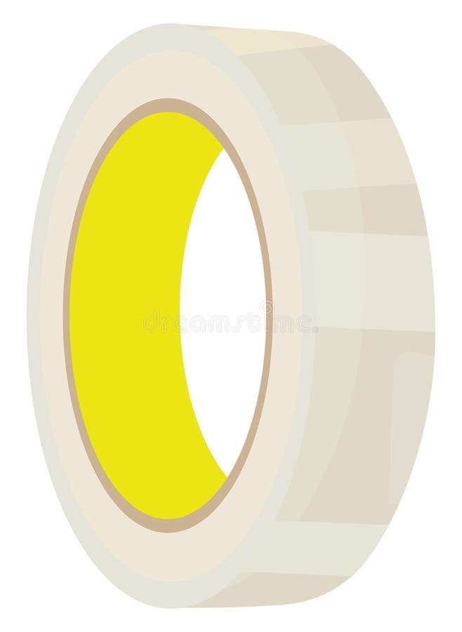 White Scotch Tape Roll. Vector Realistic Mockup Template of Sticky Tape ...