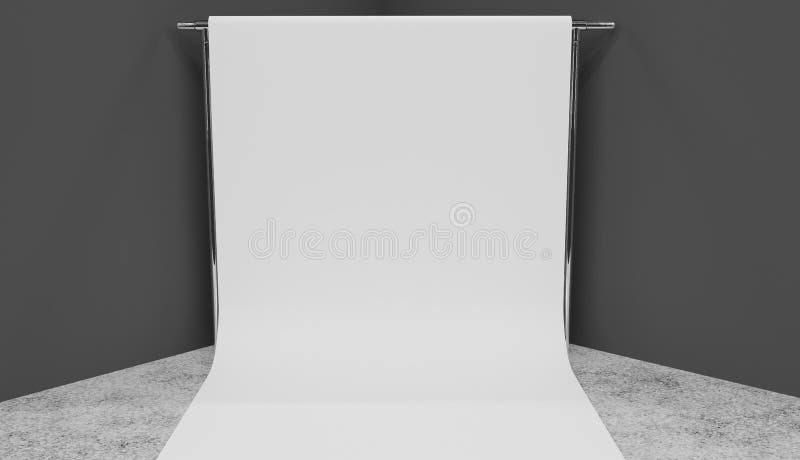 White Screen Background in a Studio Corner. Stock Illustration ...