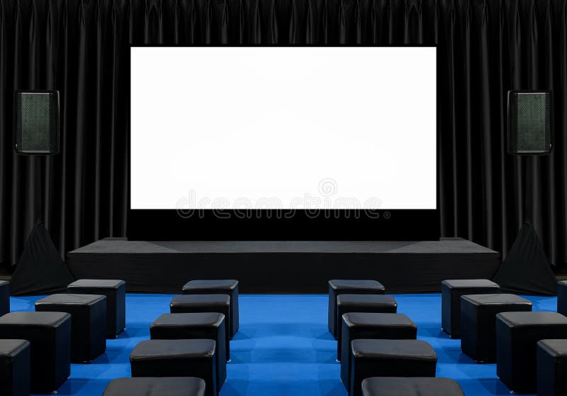 White Screen Display on Stage at Business Presentation Exhibition Stock ...