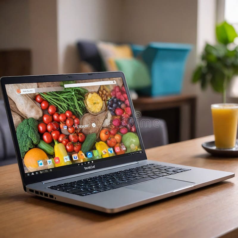A White-screen Laptop Computer Mockup and Accessories on a White Desk in a Modern Office. Office ...