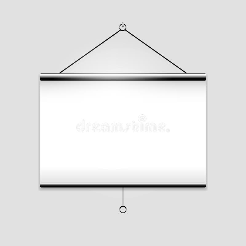 Screen Projector or White Slide Board Display. Flat Cartoon Style ...