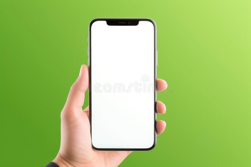 White Screen Smartphone on Bright Green Gradient. Stock Illustration ...