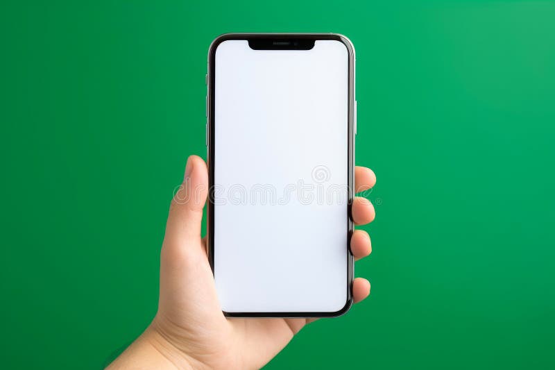 White Screen Smartphone on Lively Green Gradient. Stock Illustration ...