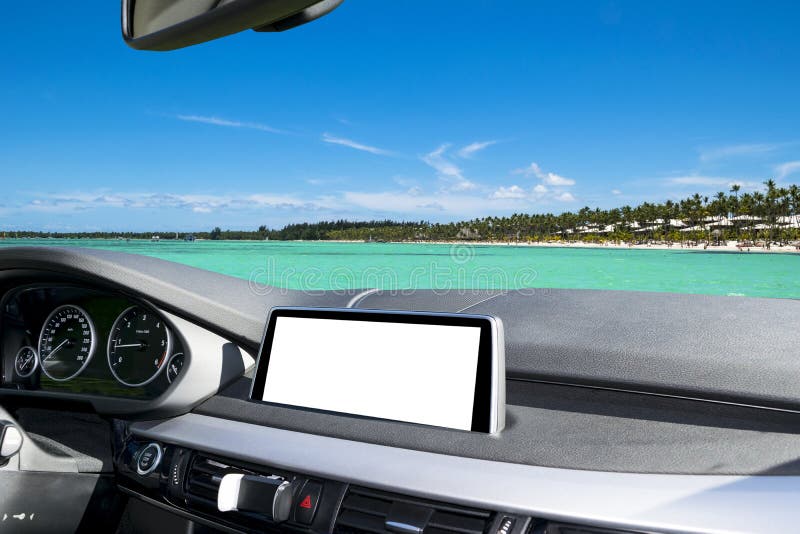 White Screen System Display for GPS Navigation and Multimedia As Stock ...