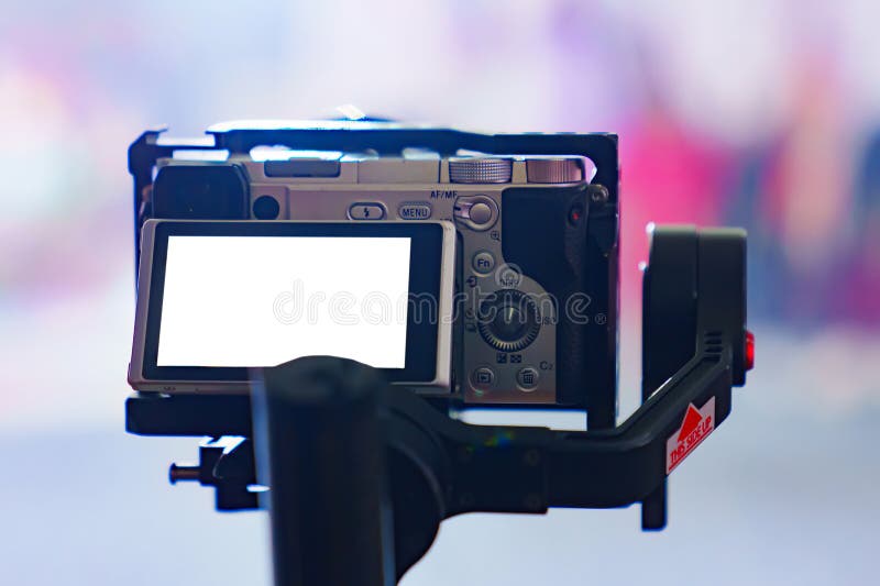White Screen Video Camera. Shooting a Video at a Celebration or Concert ...