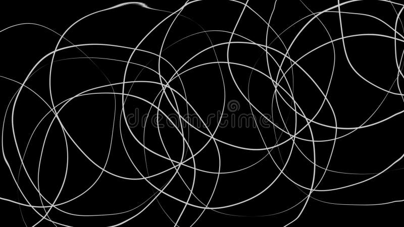 White Scribbles Moving on Black Background. Motion Stock Footage ...