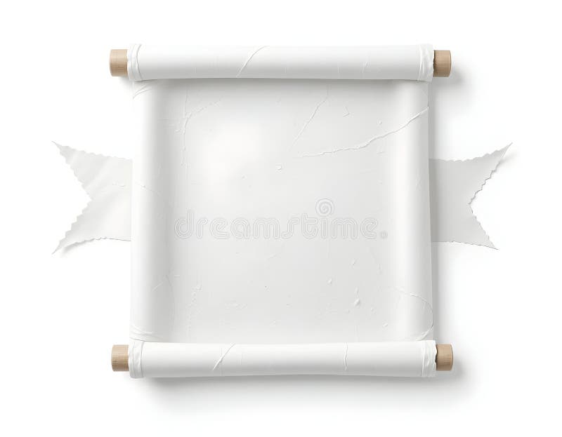 White Scroll Paper Banner for Text or Graphic Design Placement Stock ...