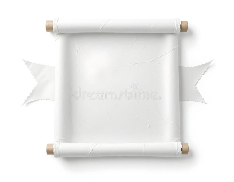 White Scroll Paper Banner for Text or Graphic Design Placement Stock ...