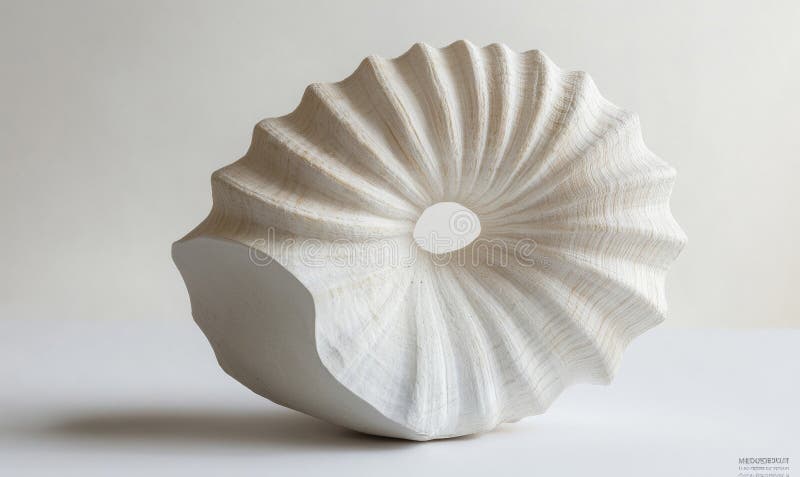 A White Sculpture of a Shell with a Hole in the Middle Stock ...