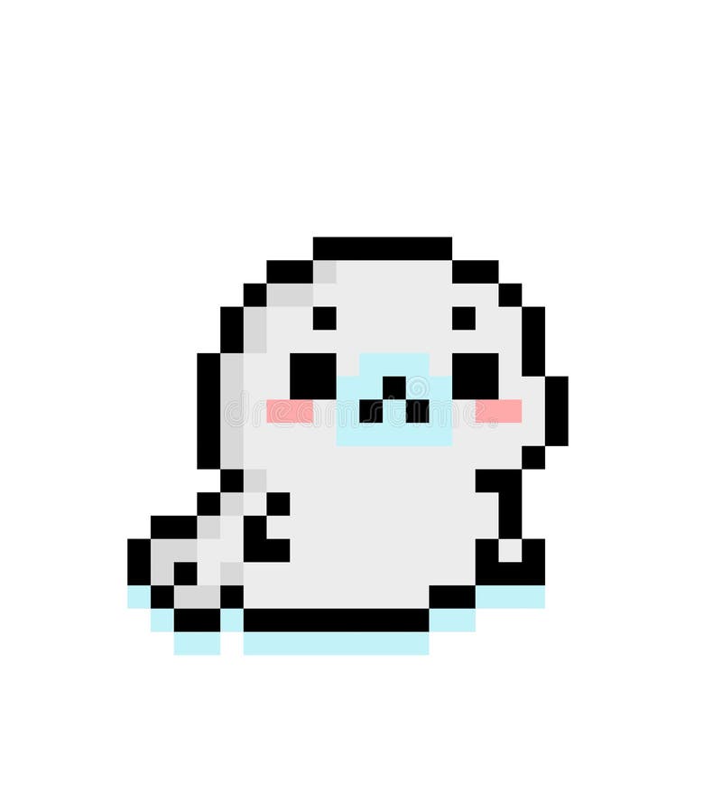 White Sea Lion Pixel Image 8 Bit Stock Vector - Illustration of icon ...