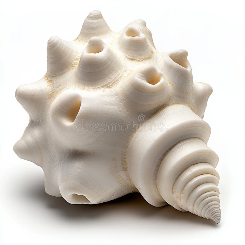 A White Sea Shell with Holes on the Side of it, AI Stock Image - Image ...
