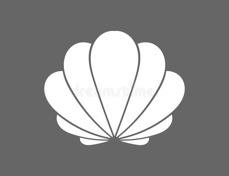 Sea shell symbol icon stock vector. Illustration of clamshell - 201090157