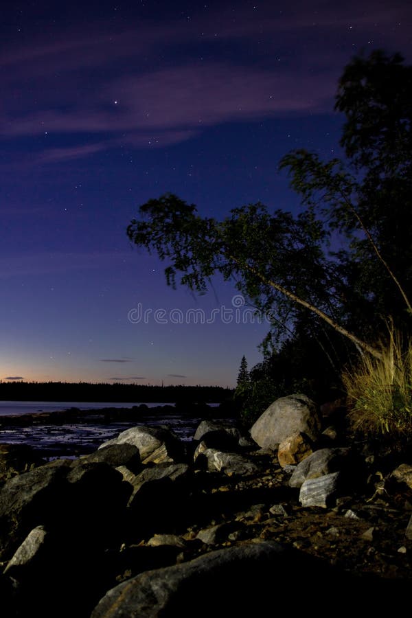 White Sea starry night stock photo. Image of unusual - 44194784