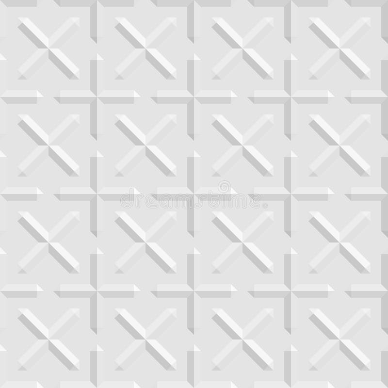 White Seamless Geometric Pattern, Ribbed Surface, Crosses the Figures ...