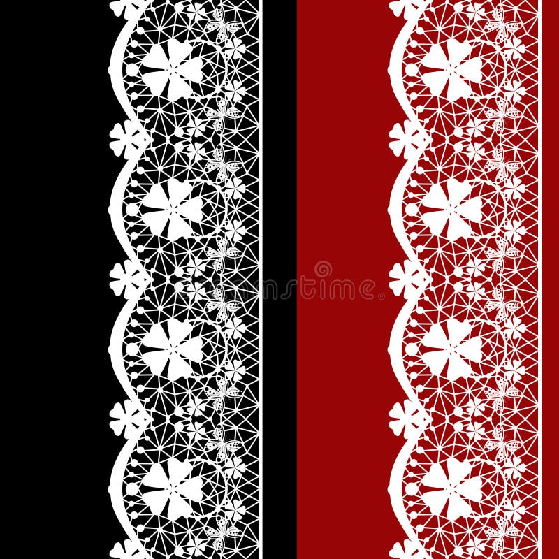Red And Black Lace Border