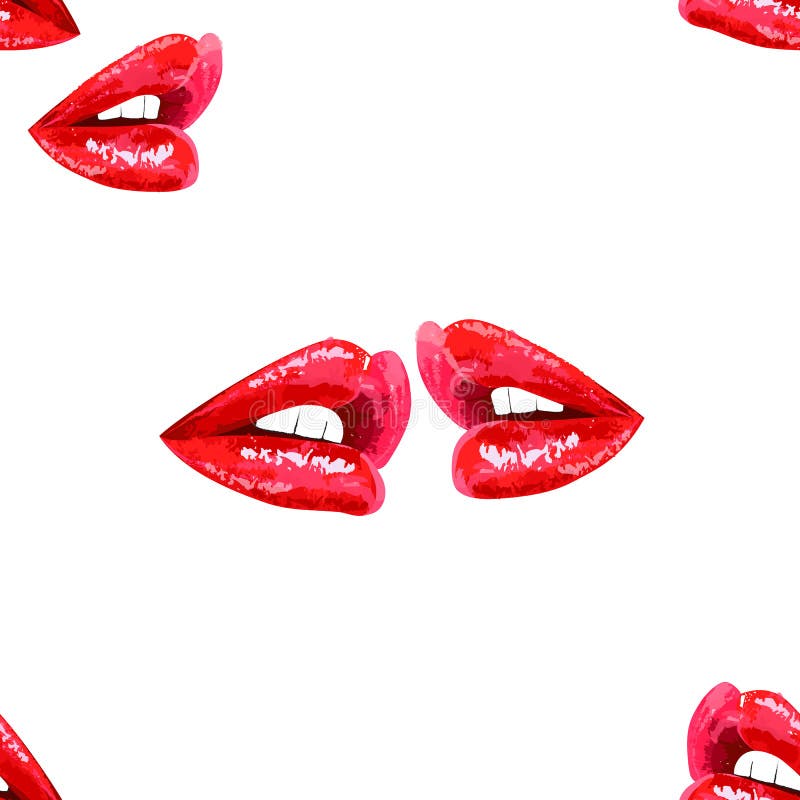Lips Seamless Repeat Pattern Vector Illustration Stock Vector ...