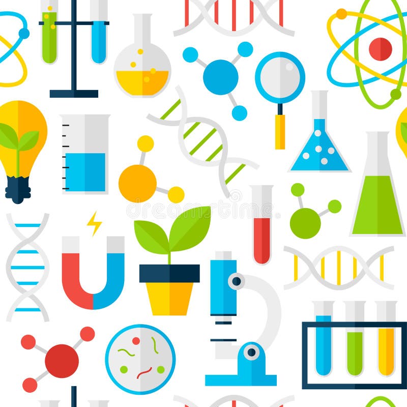 Science and Education Vector Flat Design Circle Shaped Objects S Stock ...