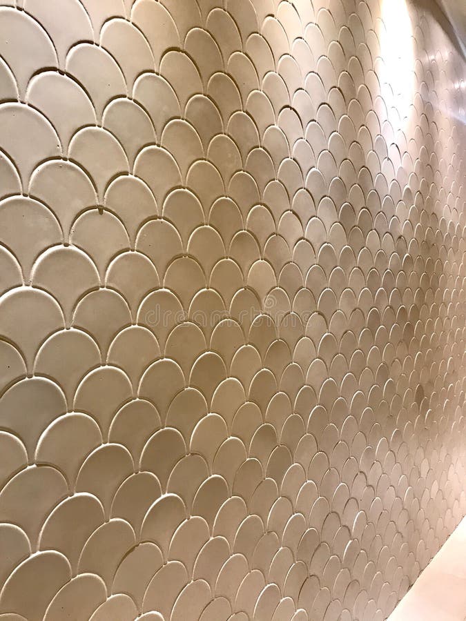 The White Seamless Texture on a Wall. Wavy Tiles Background. Modern ...