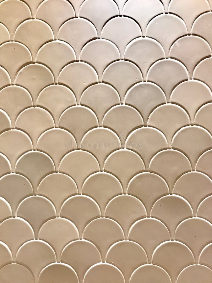 The White Seamless Texture on a Wall. Wavy Tiles Background. Modern ...