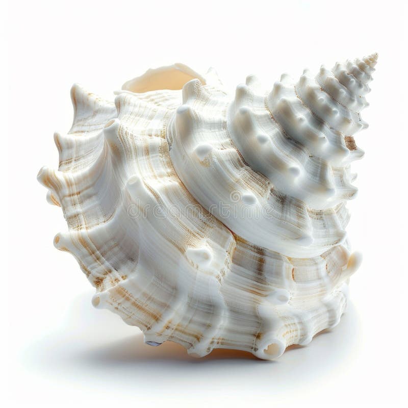White Seashell Isolated on White Background. Generative Ai Stock ...