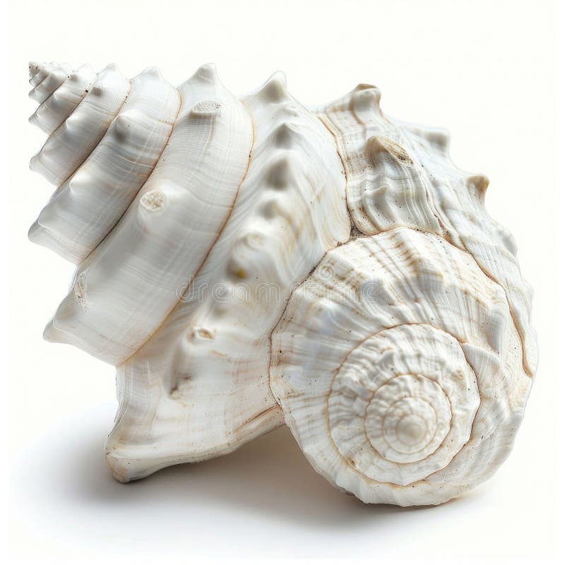 White Seashell Isolated on White Background. Generative Ai Stock ...