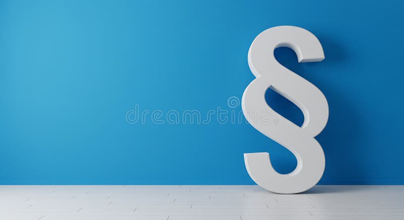 White Section Mark on Blue Wall Law Concept Stock Illustration ...