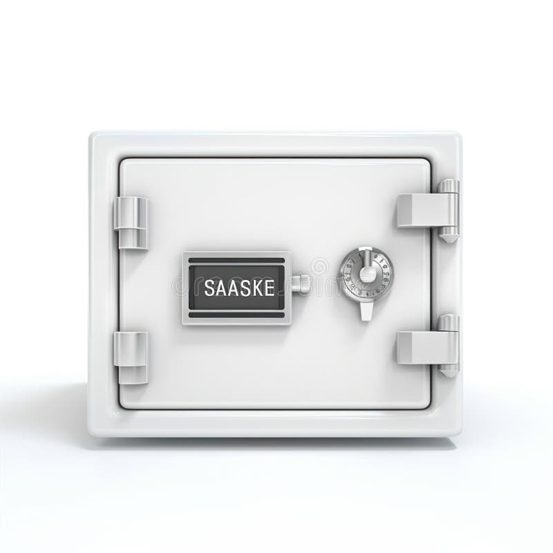 White Secure Safe with Combination Lock Guarding Important Documents ...