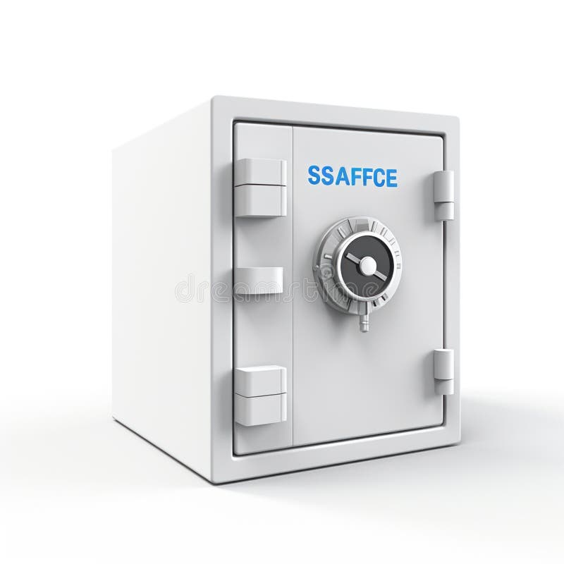 White Secure Safe with Combination Lock Guarding Important Documents ...