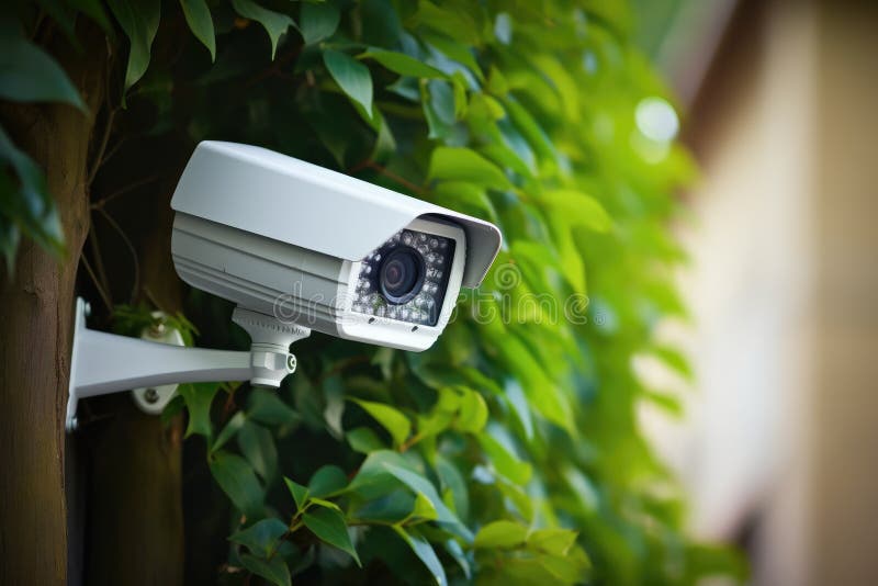 White Security Camera on House Stock Illustration - Illustration of ...