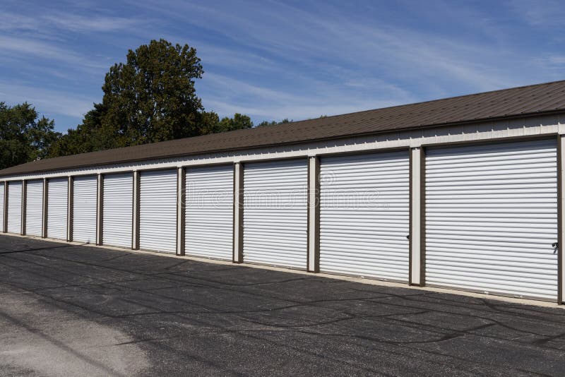 Self Storage and Mini Storage Garage Units Stock Photo - Image of ...