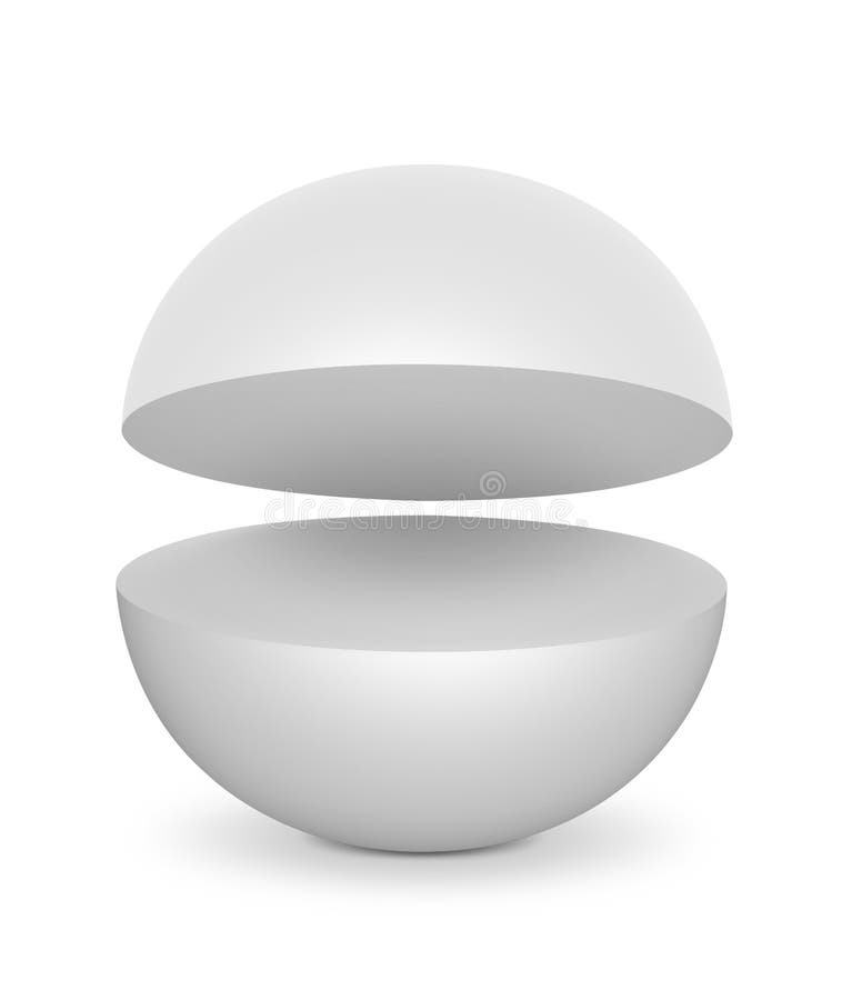 White Semi Sphere Mockup. 3D Render Stock Illustration - Illustration ...