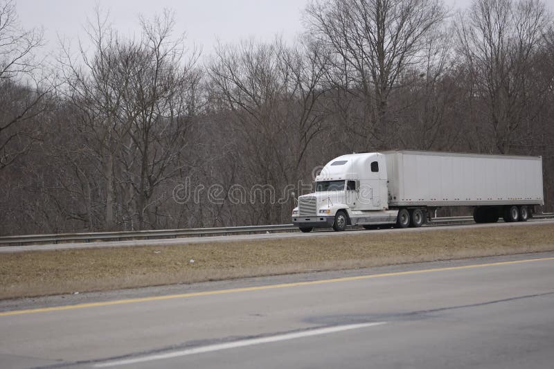 White Semi Truck stock photo. Image of road, auto, numberplate - 664314