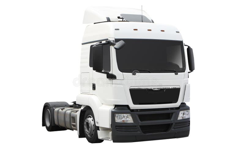 White semi truck stock photo. Image of carrier, isolated - 14572280