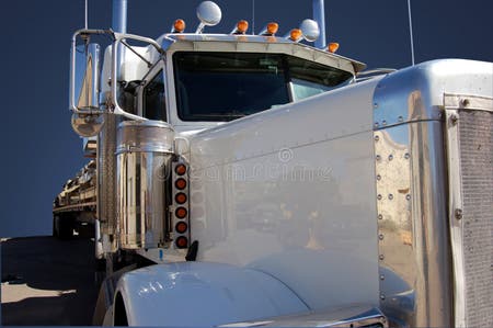 White Semi Truck stock photo. Image of load, transfer - 2126444