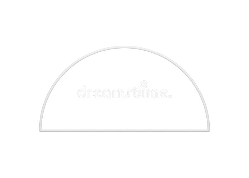 White Semicircle Protractor Glossy Geometric Frame Minimalist Basic ...
