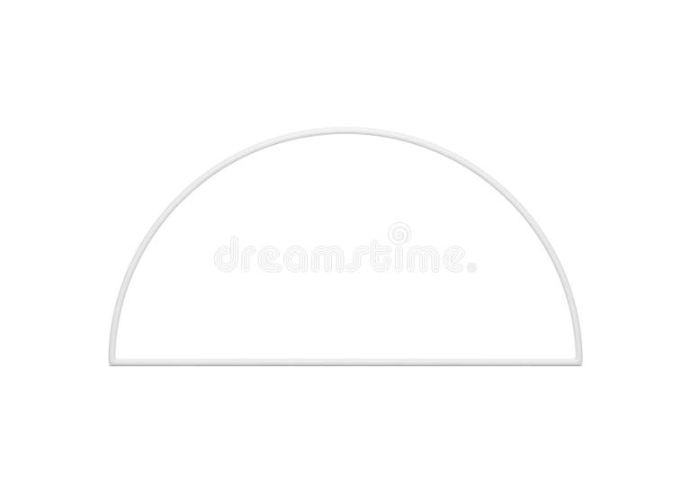White Semicircle Protractor Glossy Geometric Frame Minimalist Basic ...